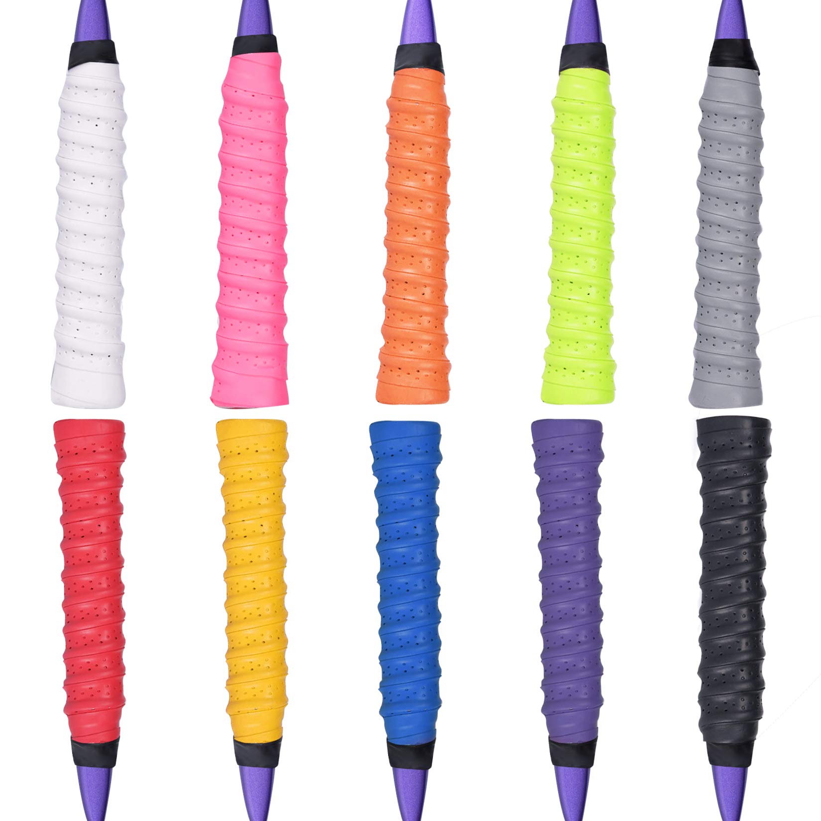yeabwps 10 Piece Tennis Racket Grip Tape Anti Slip Super Absorbent Tennis Overgrip Badminton Overgrip