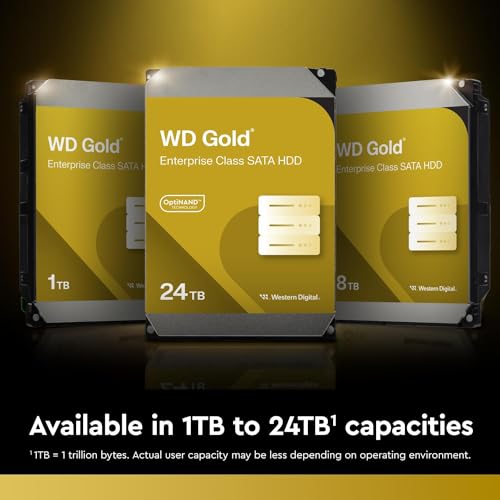 Western Digital 4TB WD Gold Enterprise Class Internal Hard Drive - 7200 RPM Class, SATA 6 Gb/s, 256 MB Cache, 3.5" - WD4003FRYZ