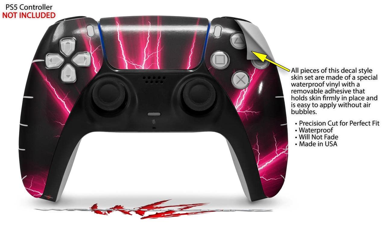 WraptorSkinz Skin Wrap compatible with Sony PS5 DualSense Controller Lightning Pink (CONTROLLER NOT INCLUDED)