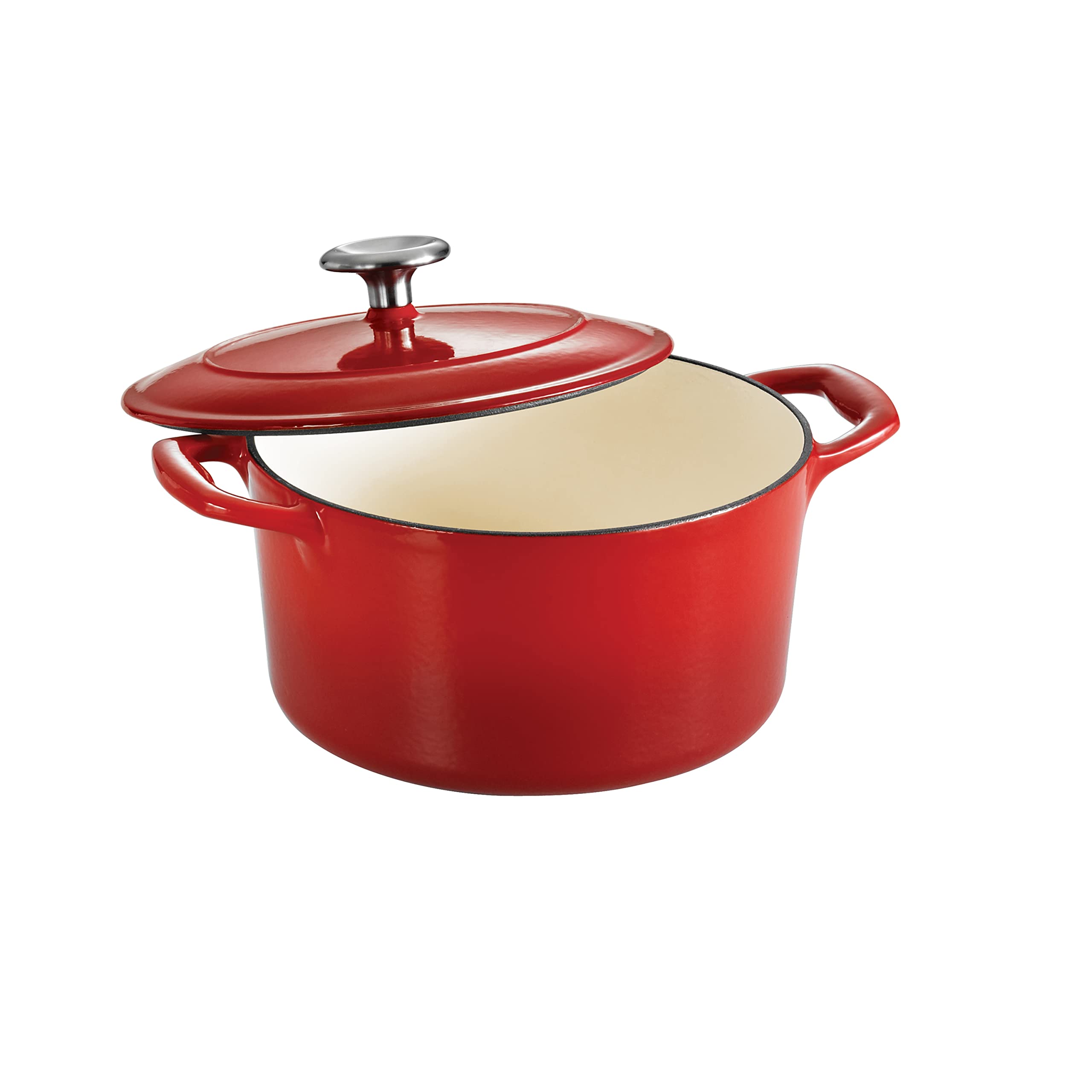 Tramontina Covered Round Dutch Oven Enameled Cast Iron 3.5-Quart, Gradated Red, 80131/046DS