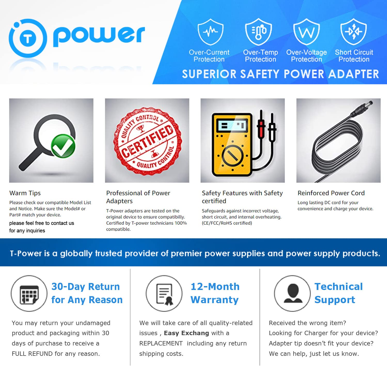 T-Power Charger for Roland Model PSB-12U PSB12U AC33 Switching Power Supply AC DC Adapter Charger