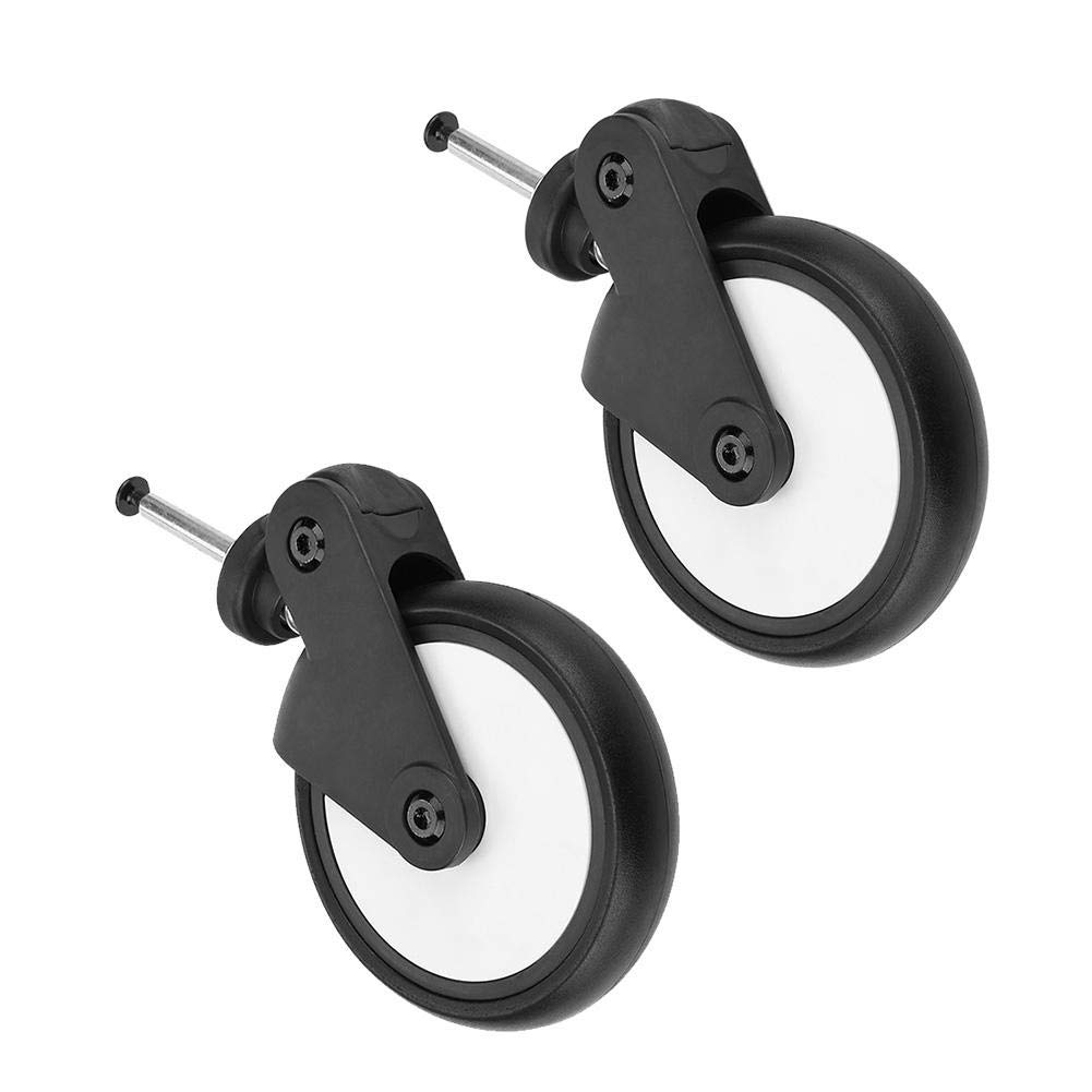 Zerodis Front Wheel Set for Baby Jogger, Baby Strollers Rubber Wheels Accessories Yoya Vovo Wheel Kids Carriage with Tools Premier Strollers Replacement Caster Wheels Set (1 Pair Front)