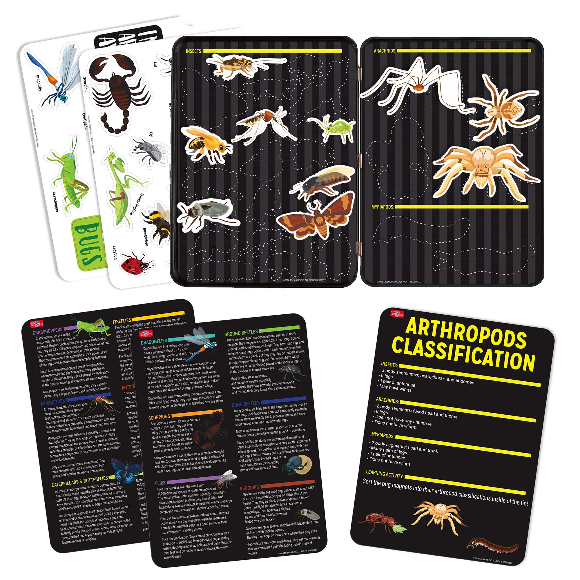T.S. Shure Bug Science Educational Magnets Tin