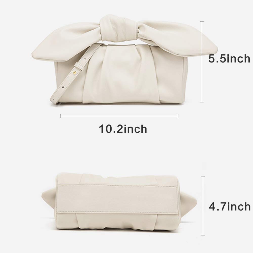 Women Cloud Hobo bag Pouch Satchel bag (Beige)