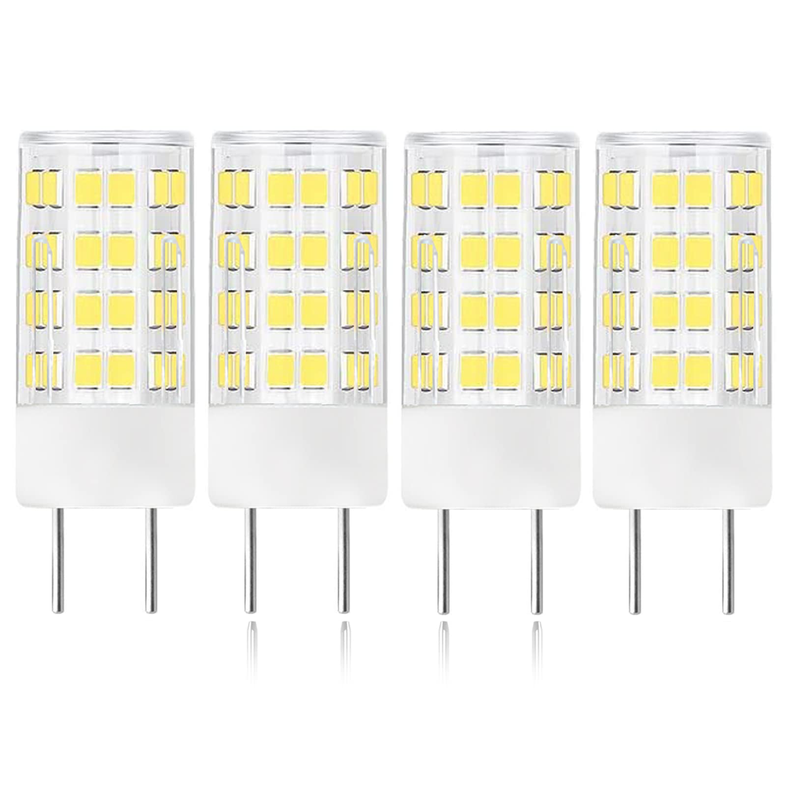 ZSSXOLED GY6.35 G6.35 Bi-pin Base LED Bulb 4Watt (35W-40W Halogen Equivalent) AC 12V Non-Dimmable No-Flicker 400 Lumen 360°Beam Angle 3000K Warm White (4-Pack)