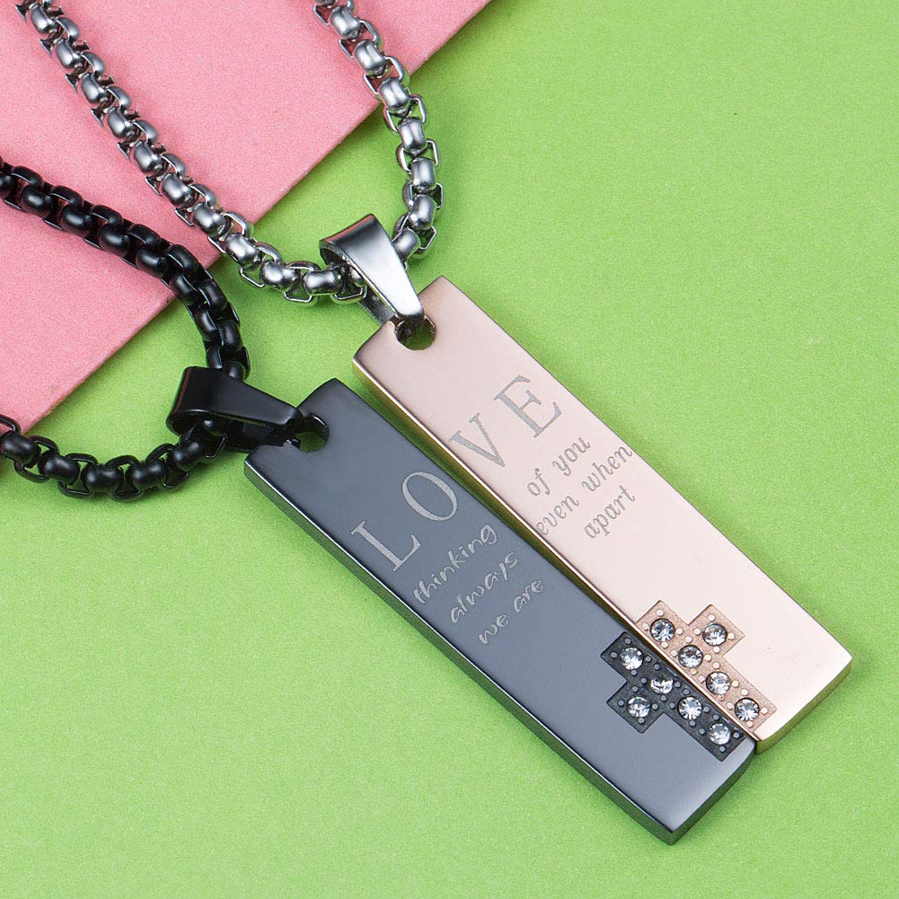 Wolentty Couple His Hers Distance Necklaces for Valentine's Day Gift