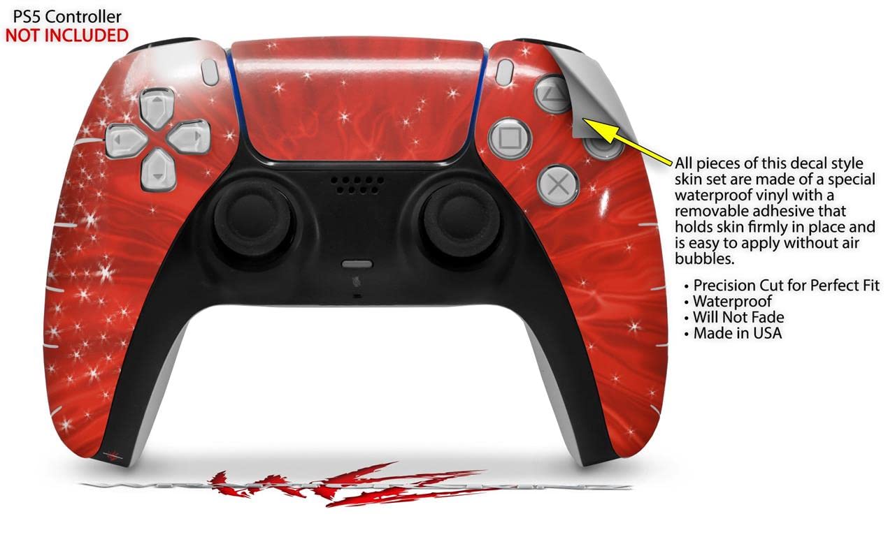 WraptorSkinz Skin Wrap compatible with Sony PS5 DualSense Controller Stardust Red (CONTROLLER NOT INCLUDED)