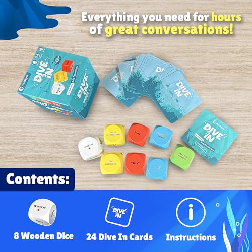 ThinkPsych 400+ Family Conversation Starters Dice & Card Game - Conversation Cards for Ages 6-99 - Best Family Games for Kids and Adults