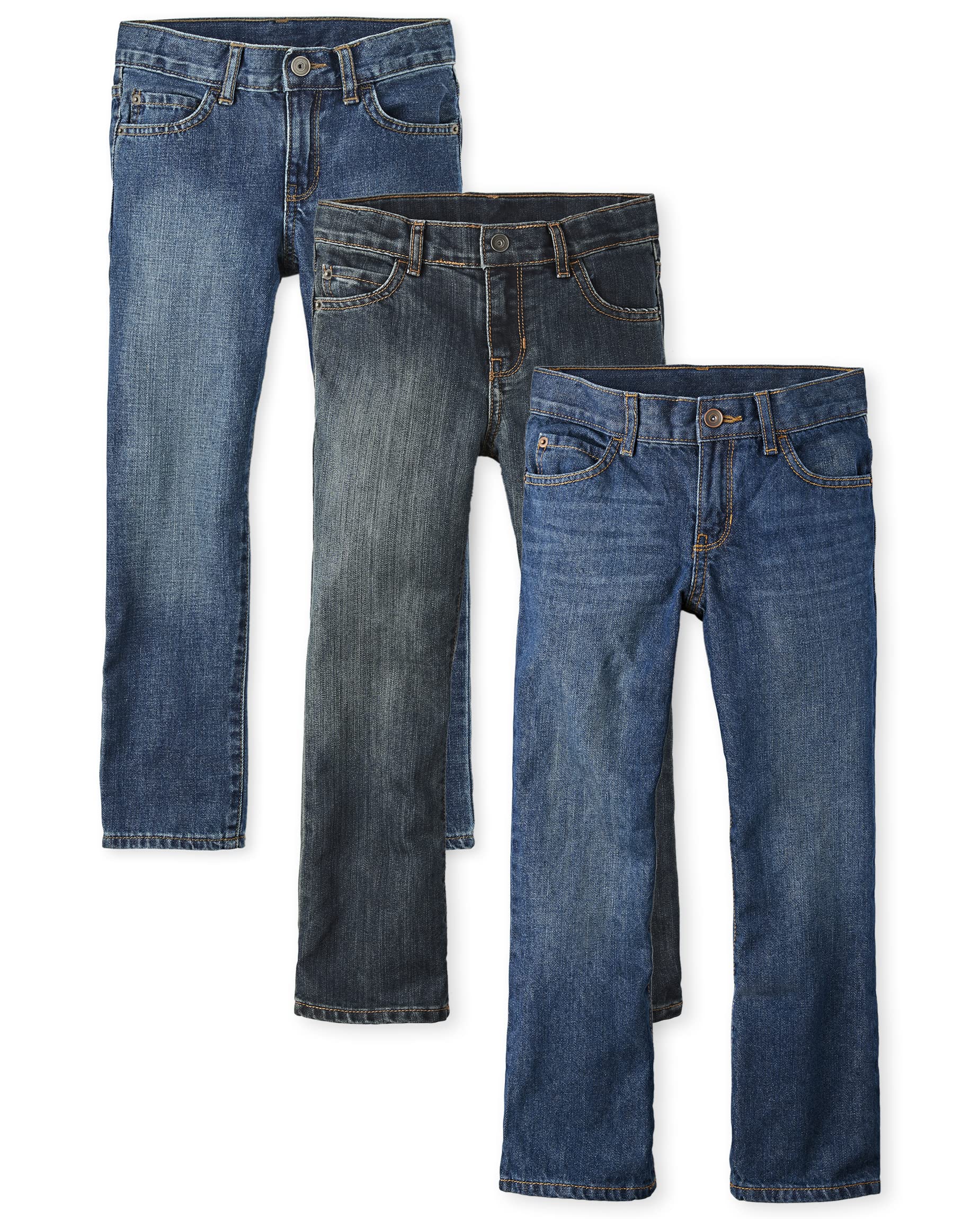 The Children's PlaceBoysMultipack Basic Bootcut Jeans Dark Jupiter/Dustbowl Wash/Med Indigo 3-Pack10