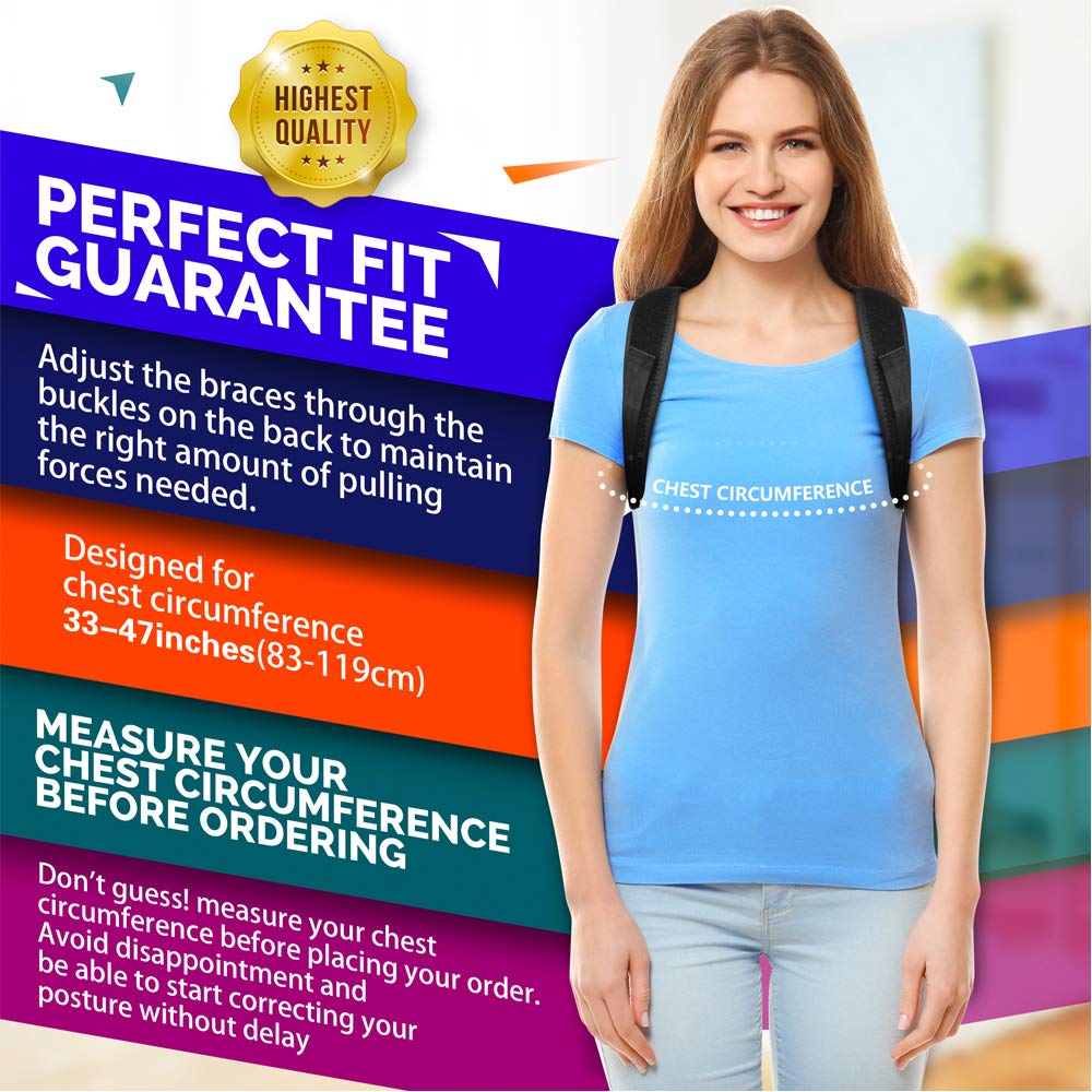 SR SUN ROOM Posture Corrector For Men And Women- Adjustable Upper Back Brace For Clavicle Support and Providing Pain Relief From Neck, Back and Shoulder