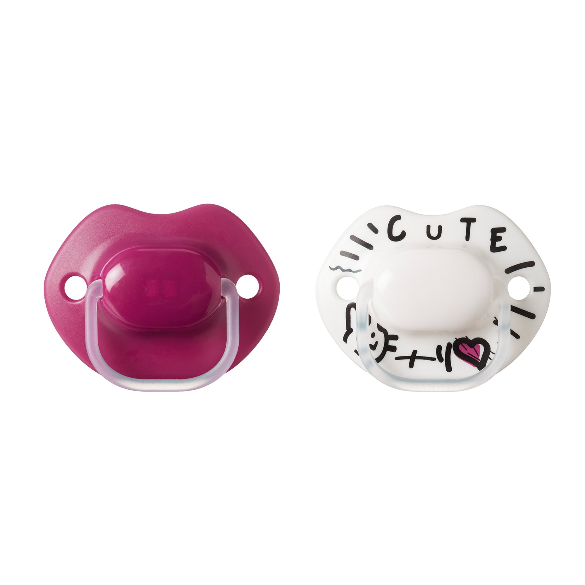 Tommee Tippee Street Smart Pacifiers, Symmetrical Design, BPA-Free Silicone Binkies, 6-18m, 2-Count