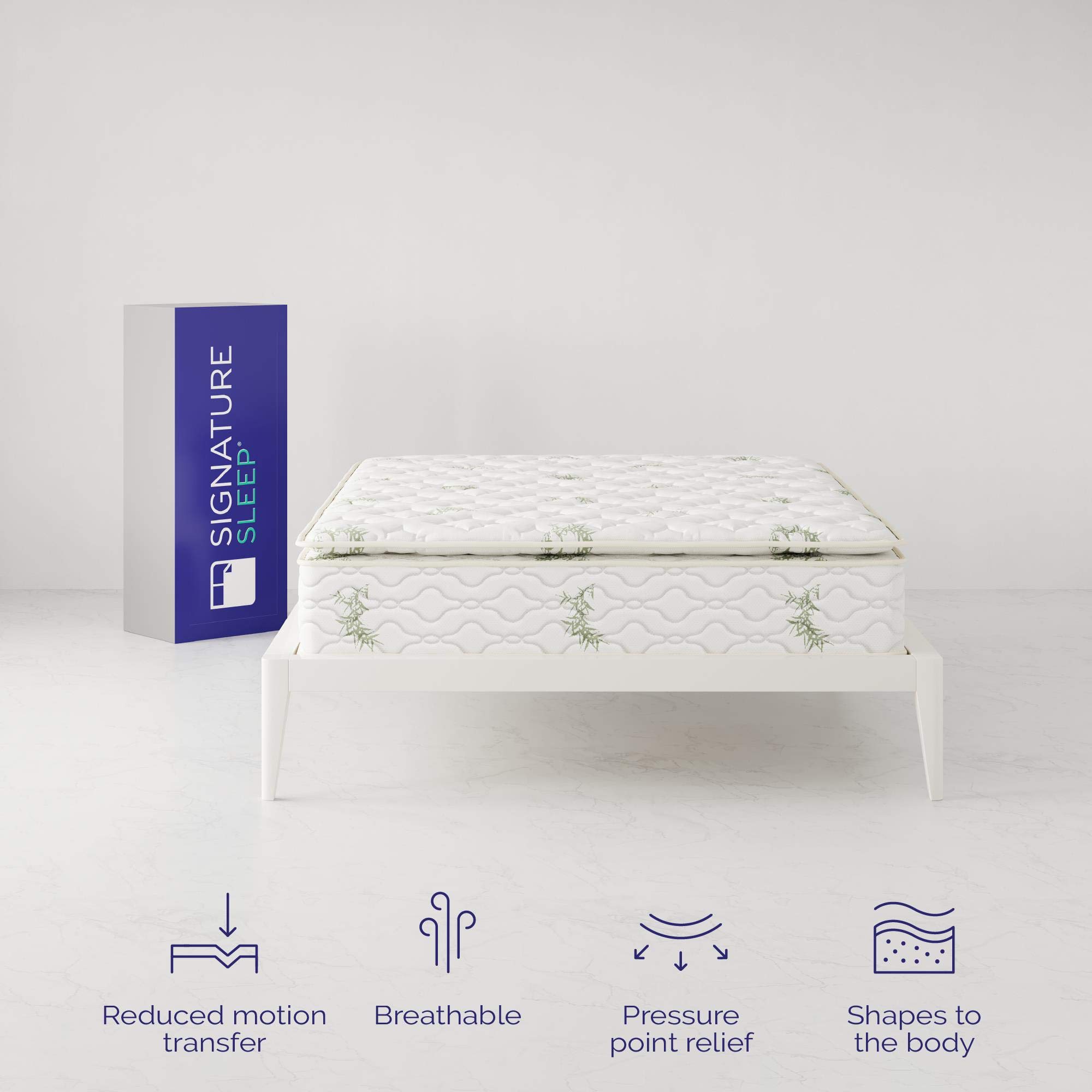 Signature Sleep 13" Hybrid Coil Mattress, Queen, White