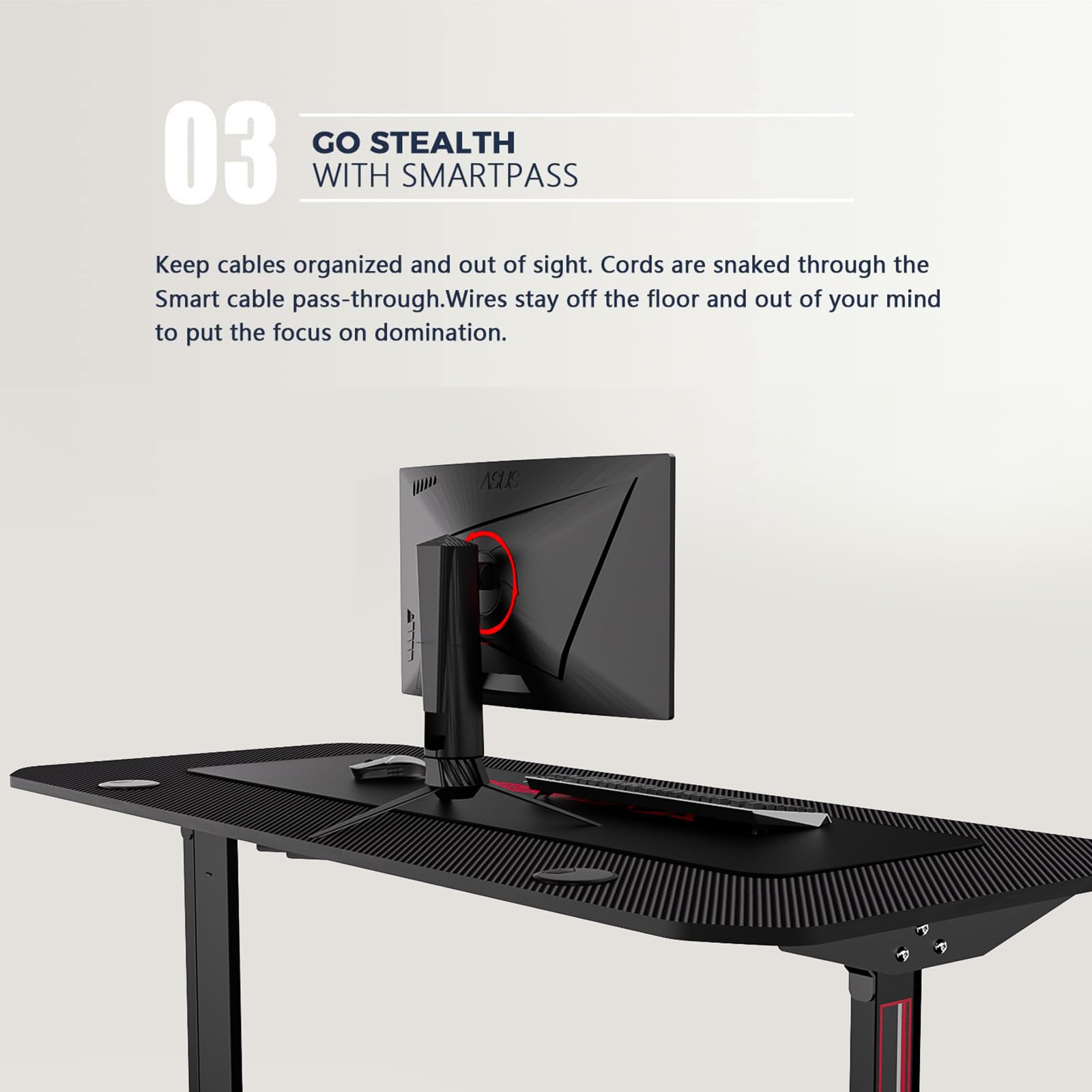 VITESSE Ergonomic Gaming Desk, T Shaped Office PC Computer Desk with Desk Mouse Pad, Gamer Tables with Gaming Handle Rack, Cup Holder Headphone Hook