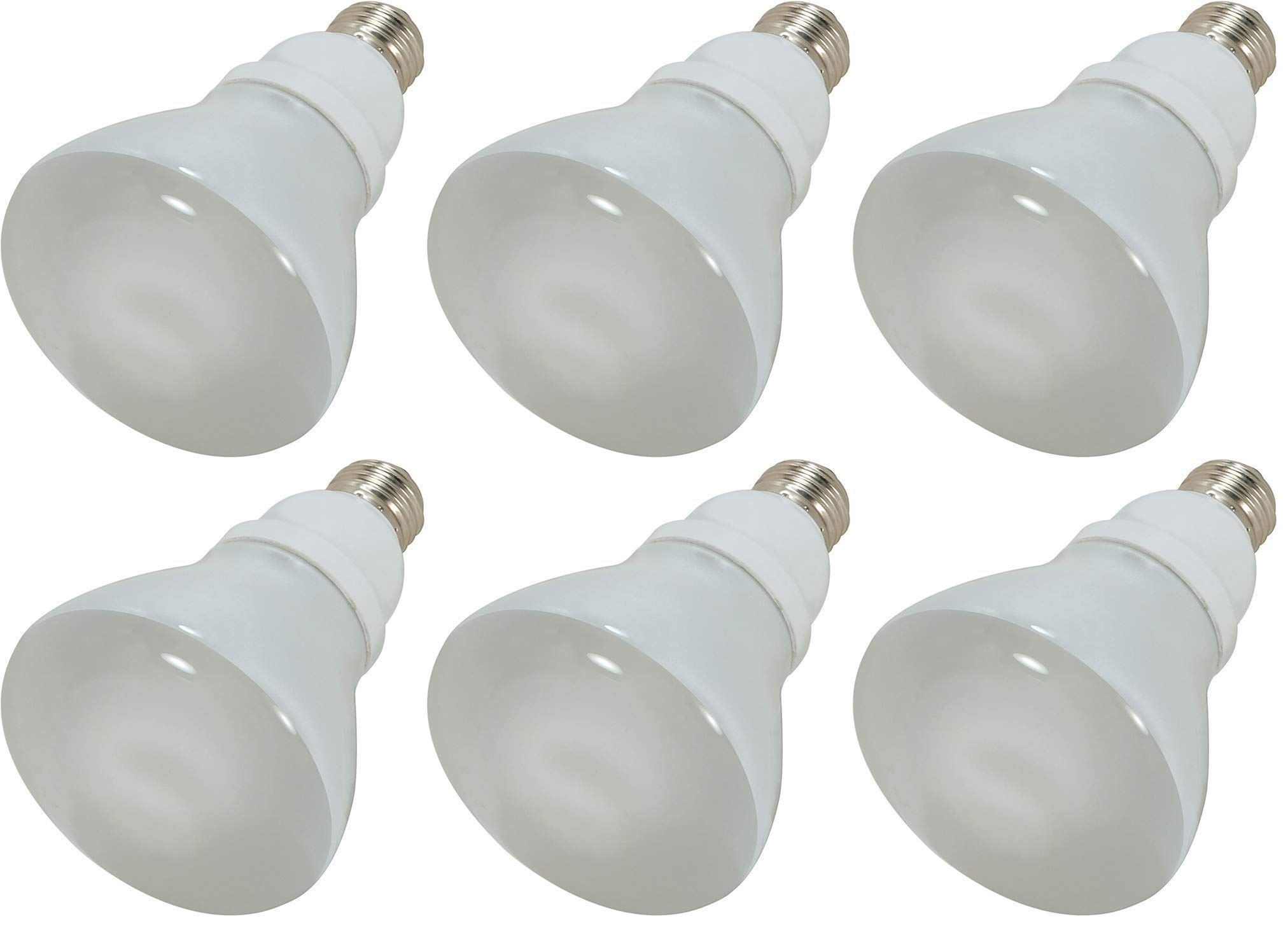 Satco s7249 6 Bulbs Daylight Bright 15W E26 Reflector Compact Fluorescent - Fragile