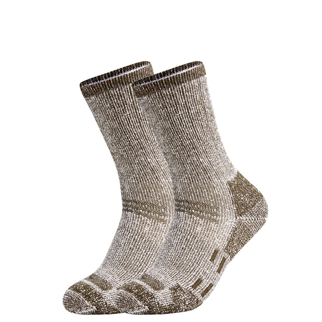 SOLAX Women's Merino Wool Hiking Socks 2 Pairs Outdoor Trail Crew Socks (Medium, Black169)