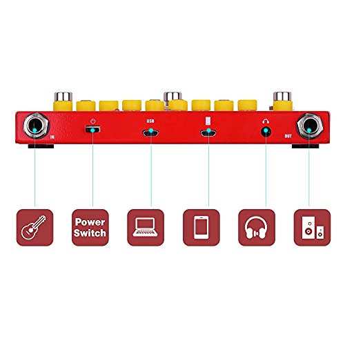 WYFDP Portable Multi-Functional Electric Guitar Combined Effects Pedal with Phone Recording Wireless Guitar Pedal