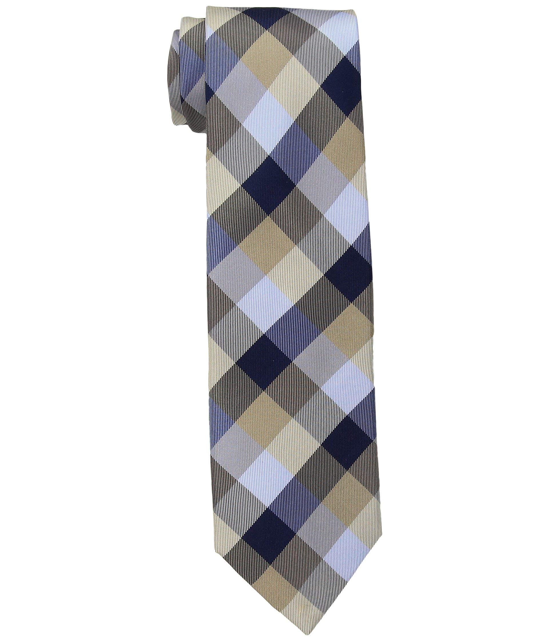 Tommy Hilfiger Mens Buffalo Tartan Neckties, Taupe Tartan