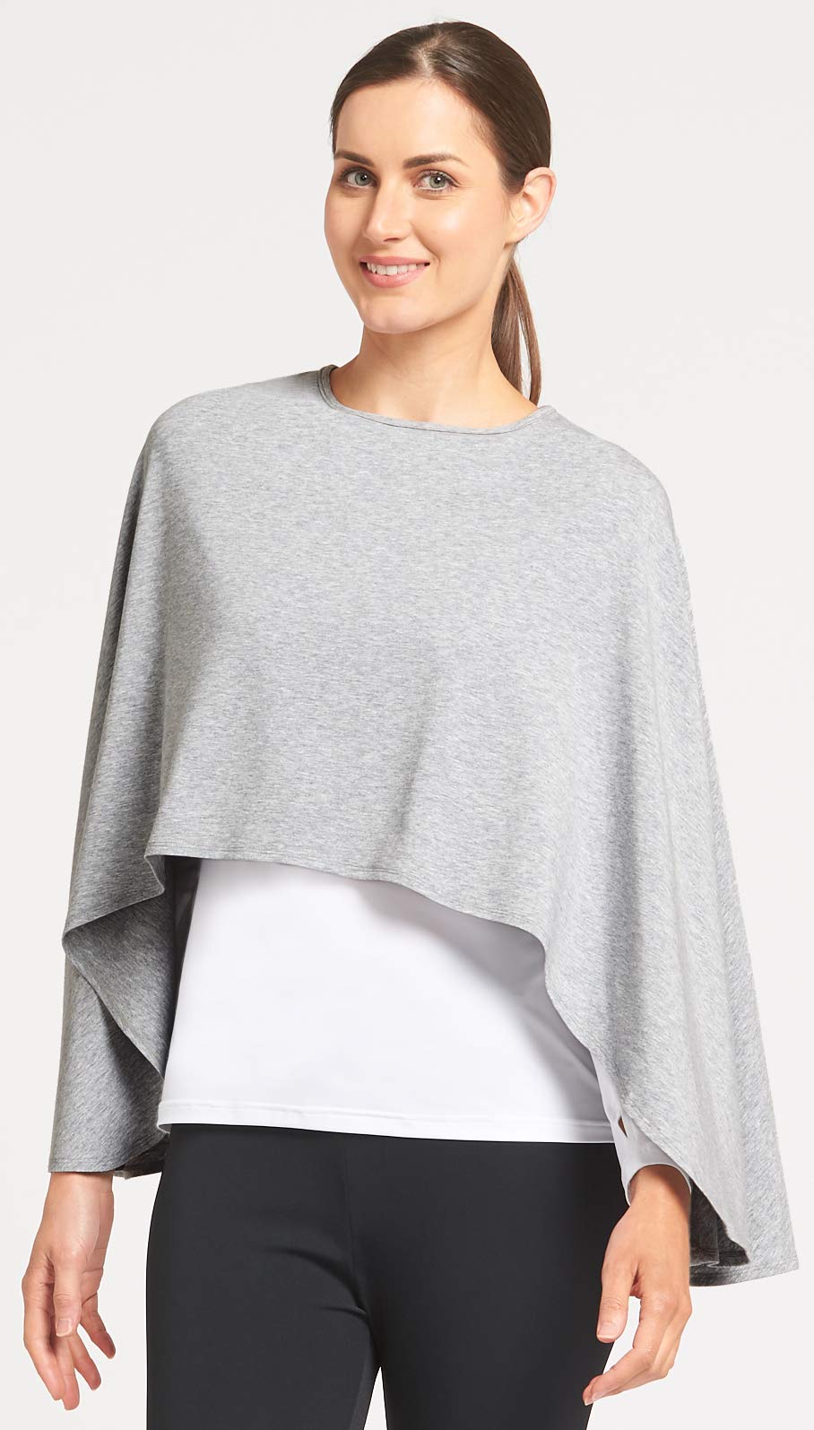 Solbari UPF 50+ Women's Sun Protection Sensitive Shrug - One Size - Light Grey Marle - UV Protection, Sun Protective