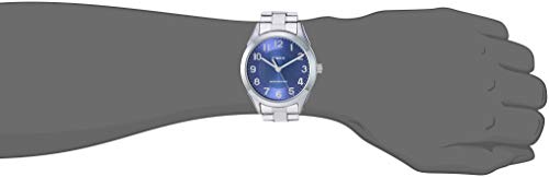 Timex Men's TW2T46100 Briarwood 40mm Silver-Tone/Blue Stainless Steel Expansion Band Watch