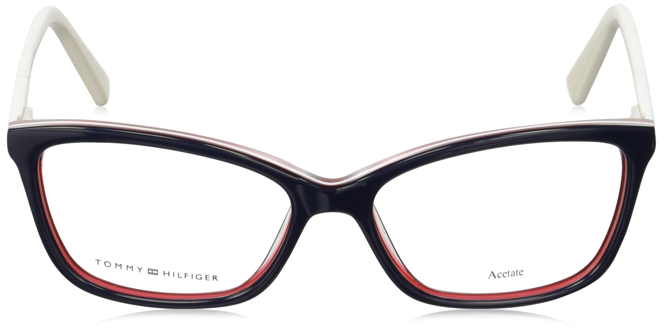 Tommy Hilfiger Plastic Rectangular Eyeglasses 52 0VN5 Blue Red White