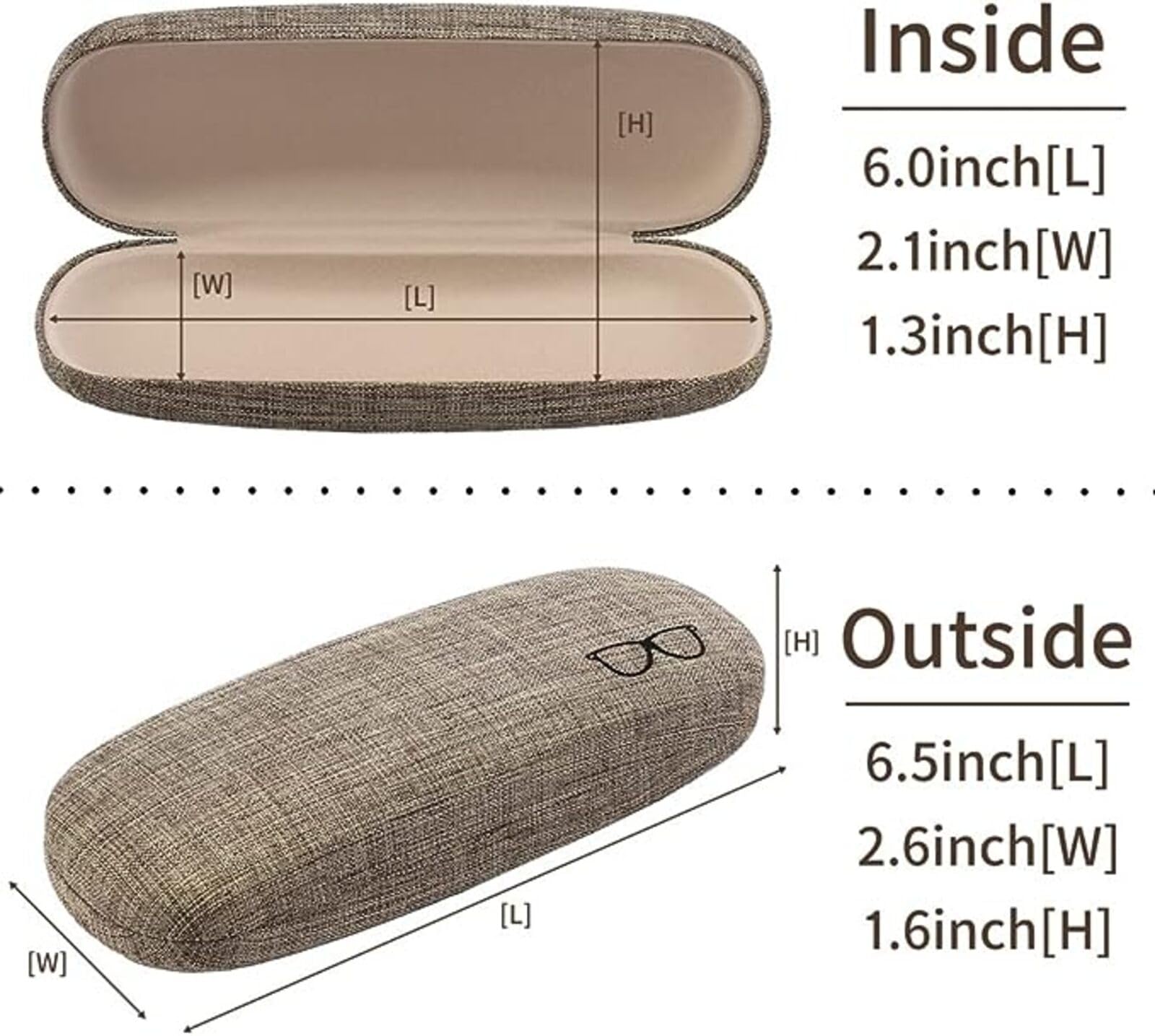 ZONLY Eyeglasses Case,(6 Piece) Unisex Hard Shell Eyeglasses Cases Protective Case For Glasse
