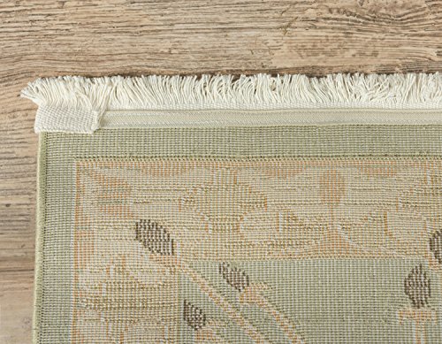 Unique Loom Edinburgh Collection Area Rug - Canmore (7' 1" x 10' Rectangle, Light Green/ Cream)