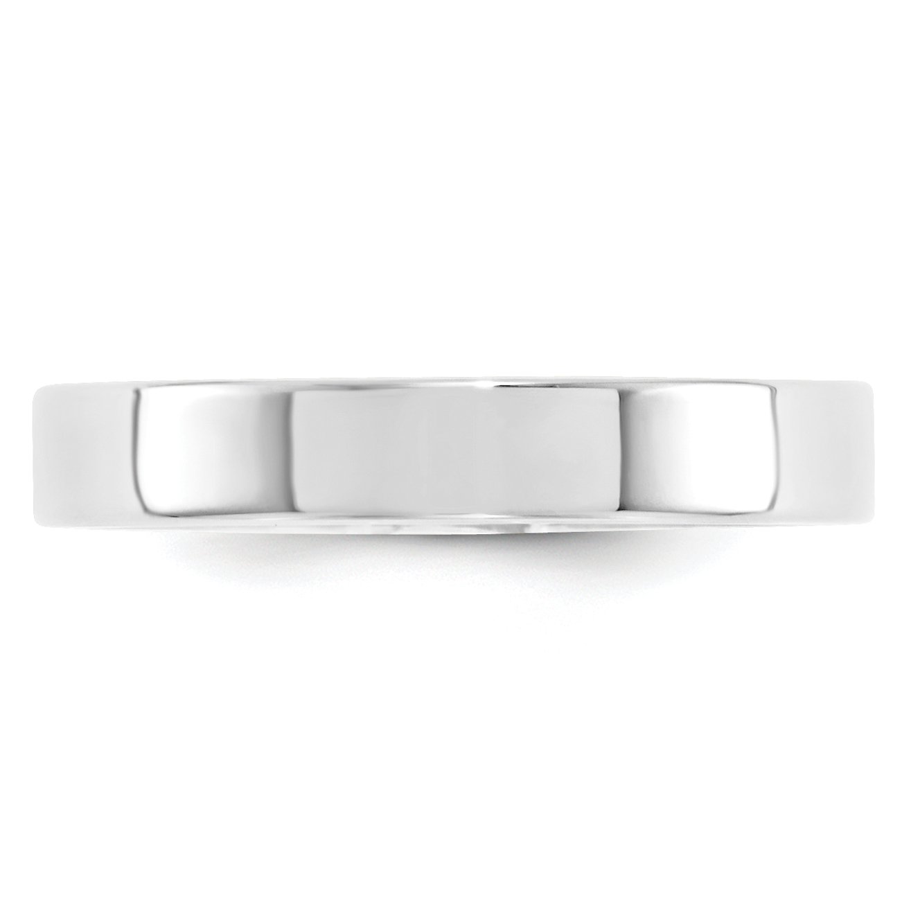 Solid 10k White Gold 4 mm Comfort Fit Flat Wedding Band Ring Size 7.5