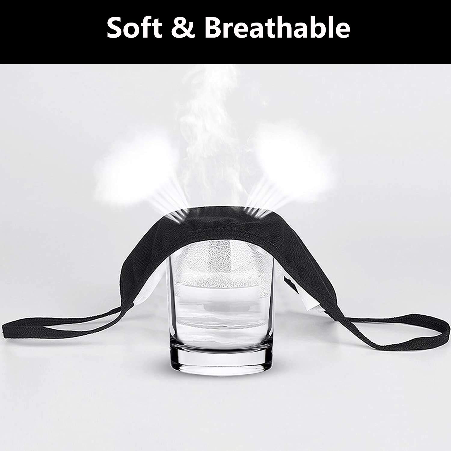 Vitnette 20 Pack Fashion Black Cloth Breathable Cotton Fabric Face Mask Reusable Washable for Unisex Women Men