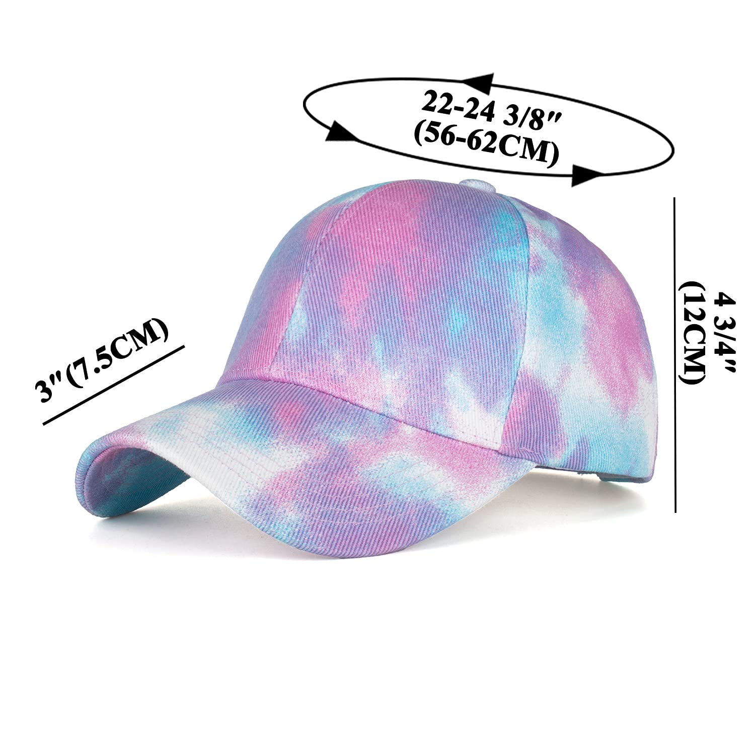 TopTie Tie Dye Ponytail Baseball Cap for Women Criss Cross Messy High Bun Dye Ponytail Hat-Purple