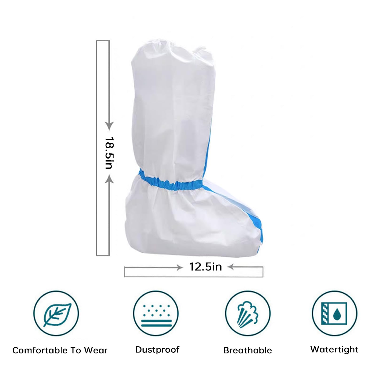 zfyoung 5 Pairs Disposable Boot and Shoe Covers,non-slip waterproof,Suitable for indoor and outdoor, catering, sanitation, disinfection protection, community protection