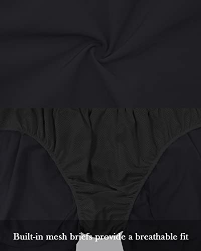 VAYAGER Men's 5 Inch Running Shorts Quick Drying Workout Athletic Performance Shorts with Liner and Zipper Pocket, Black-M