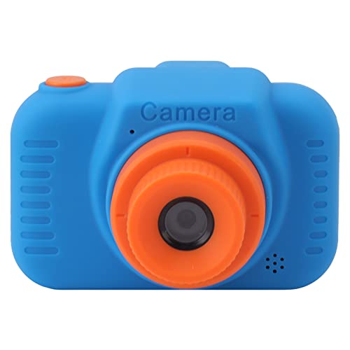 Selfie Camera Toy, Portable Front Rear Lens Kids Digital Camera USB Rechargeable with 32G Card for Outdoor (Blue)