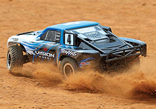 Traxxas Slash 1/10 Scale 2WD Short Course Racing Truck with TQ 2.4 GHz Radio System, Blue/White