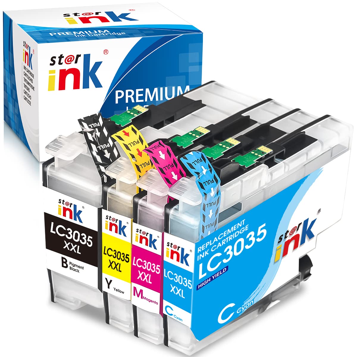 st@r ink LC3035 Ink Cartridges, Compatible Replacement for Brother LC3033 LC-3035 3033 (BK/C/M/Y) Work for MFC-J995DW MFC-J815DW MFC-J805DW Printer, 4 Packs