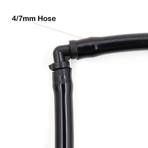 Semetall Universal 1/4” Drip Irrigation Barbed Coupling Fittings,Connectors for Drip or Sprinkler System (Right Angle Connector)