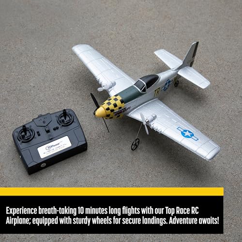 Top Race Remote Control Airplane | RC Plane 4 Channel Ready to Fly RC Planes for Adults, Advanced RC Foam Blimps for Adults, Remote Control Airplane Spitfire Shark Mouth TR-S55
