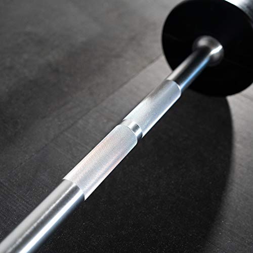 Titan Fitness Straight Barbell 50 lb. Cold-Rolled Steel Chrome Finish Rubber Fixed