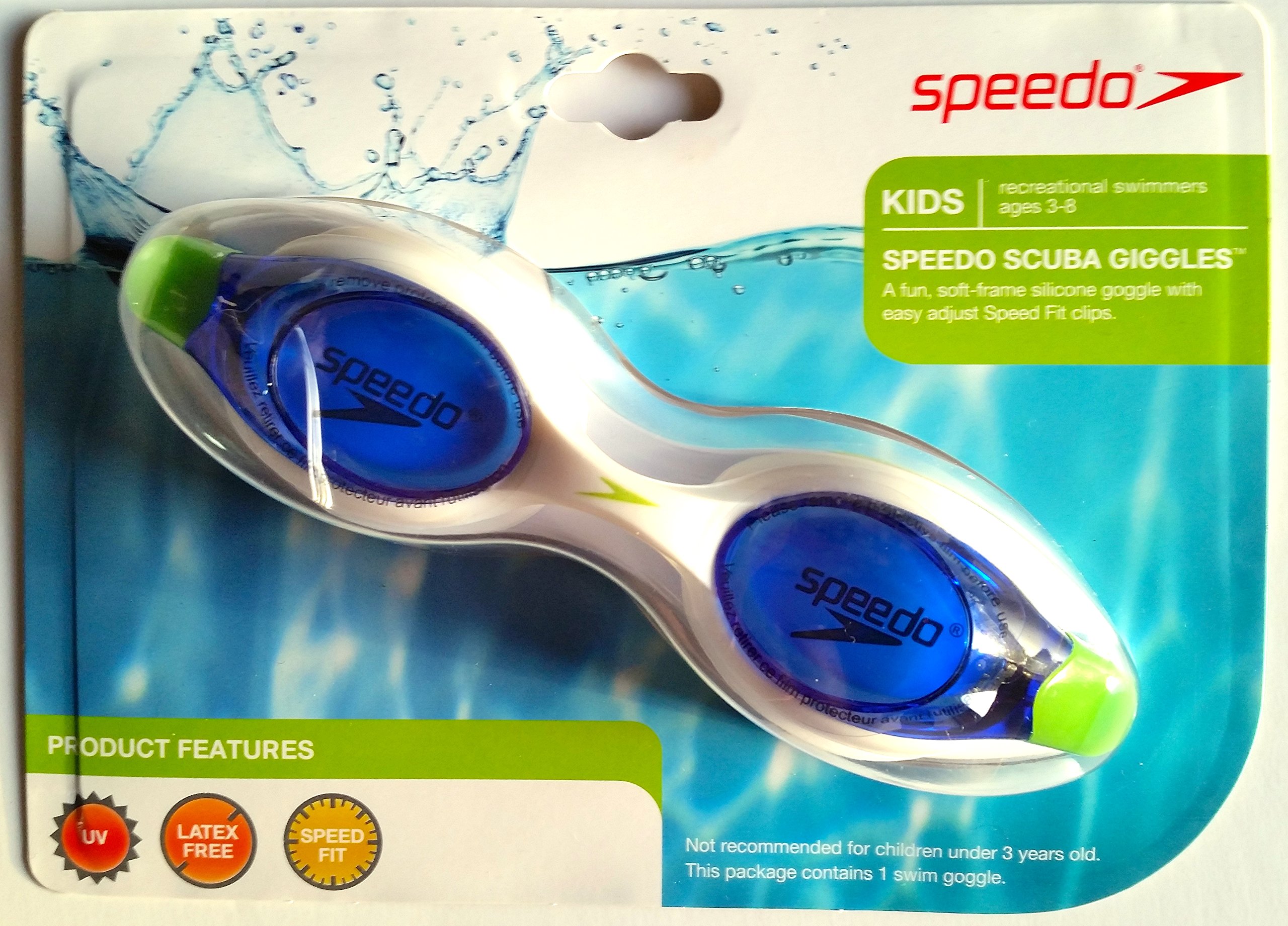Speedo Kid's Scuba Giggles Goggles (White/Blue)