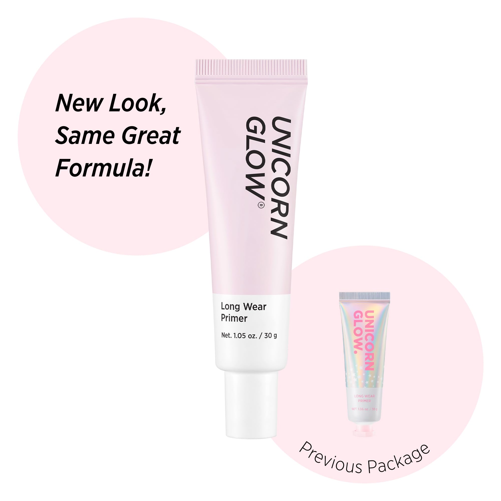 UNICORN GLOW Long Wear Primer - Pore Cover Flawless Poreless Long lasting Face Makeup Base Primer Pore Minimizer, Fine line wrinkle eraser for Normal to Dry skin 1.06 oz./ 30 g