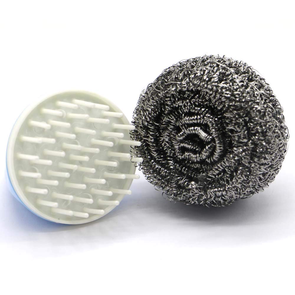 Stainless Steel Brush with Handle，Steel Wire Ball, Creative Shark-Type Steel Wire Ball Brush with Handle for Decontamination, Kitchen Dish and Pot Brush