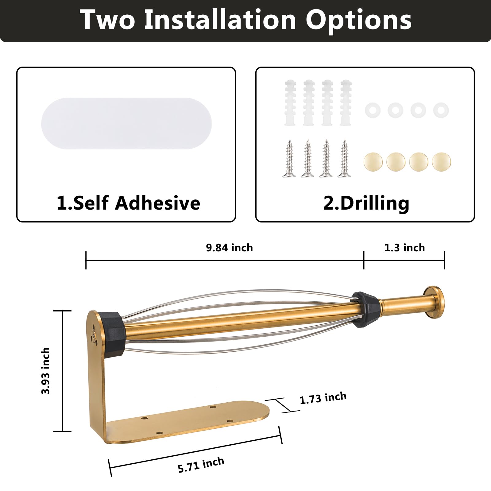 Senlyde Stainless Steel Paper Towel Holder Under Cabinet with Damping Effect, Single-Hand Operable Wall Mount Paper Towel Holder for Kitchen, Bathroom, Wall