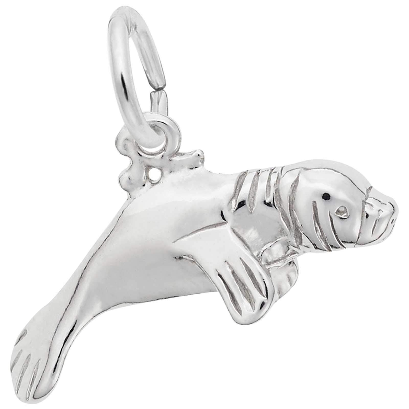 Rembrandt Charms Manatee Charm, Sterling Silver