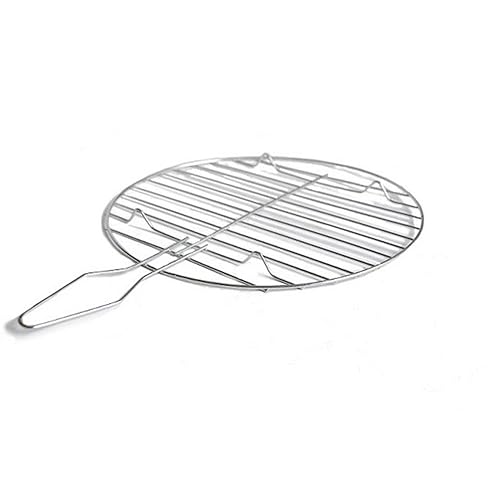 TAMYID Charcoal Grills, Fish Grilling Basket Circular Barbecue Net Metal Handle Barbecue Grill Mesh Rack Portable Barbecue Outdoor Tool Accessories