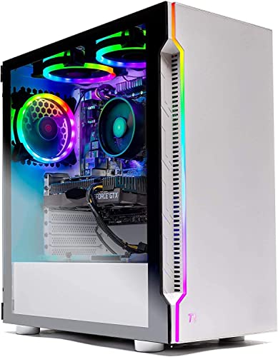 Skytech Gaming Archangel Gaming Computer PC Desktop β Intel Core-i5 10400F 2.9GHz, GTX 1660 Super 6G, 500GB SSD, 16GB DDR4 3200MHz, RGB Fans, Windows 10 Home 64-bit, 802.11AC Wi-Fi, White