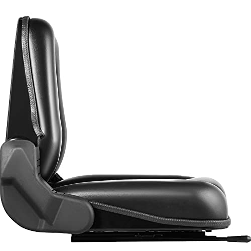 VEVOR Universal Forklift Seat, Black PVC Tractor Seat, 6"/150MM Adjustable Mower Seat, Foldable Seat Including Seat Switch, 18.5" x 20" x 18" Skid Steer Seat, Fit Forklift, Tractor, Skid Loader