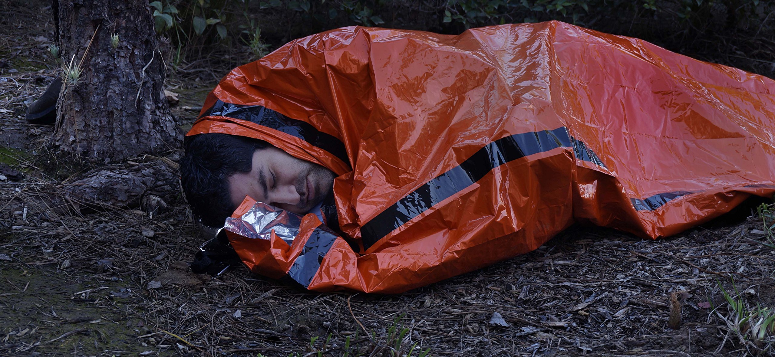 SE Heavy Duty Emergency Aluminized PE Sleeping Bag, 84" x 36", Orange - Ideal for Camping, Hiking, and Survival Kits - EB122OR