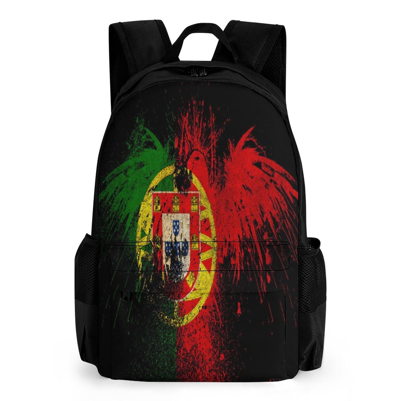 Supdreamc Flag of Portugal Daypack Backpack Durable Polyester Multipurpose Anti-Theft Shoulder Bag Big Capacity Gym Outdoor Hiking Backpack With Smooth Zippers