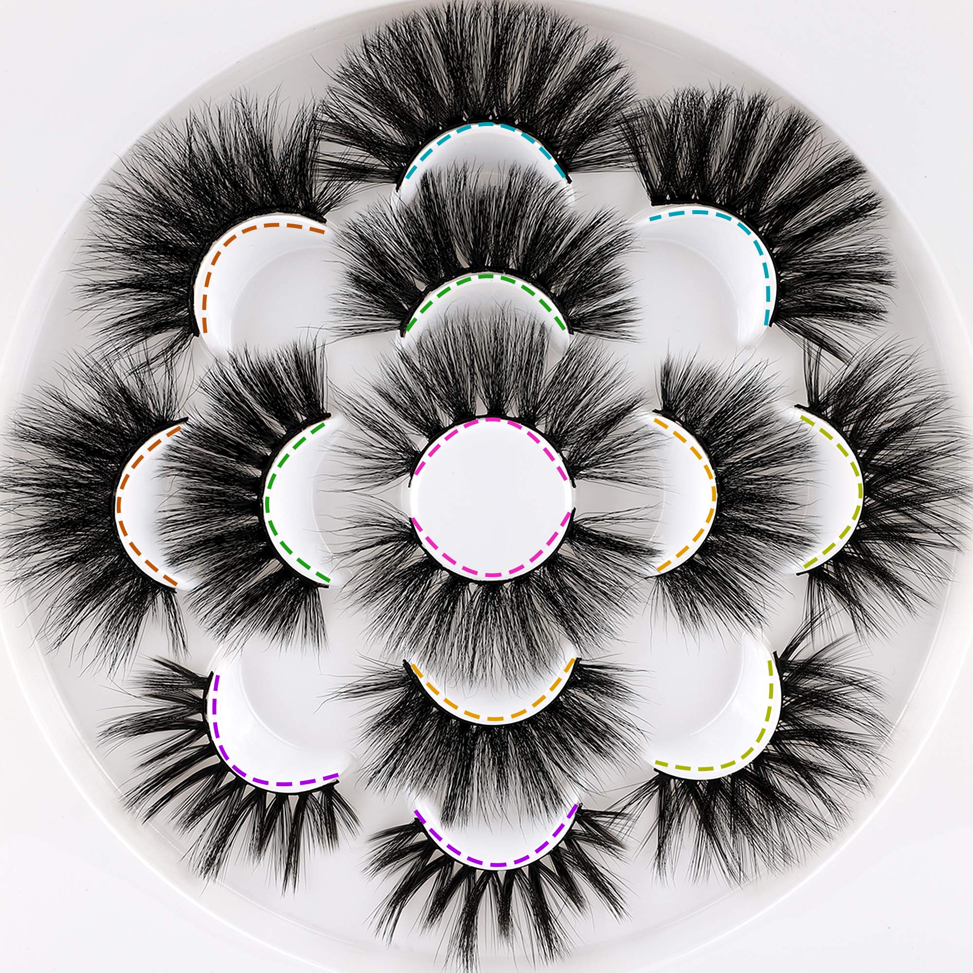Winifred 20mm Lashes,False Eyelashes Volume Fluffy Long Fake Eyelashes 7 Pairs False Lashes Pack