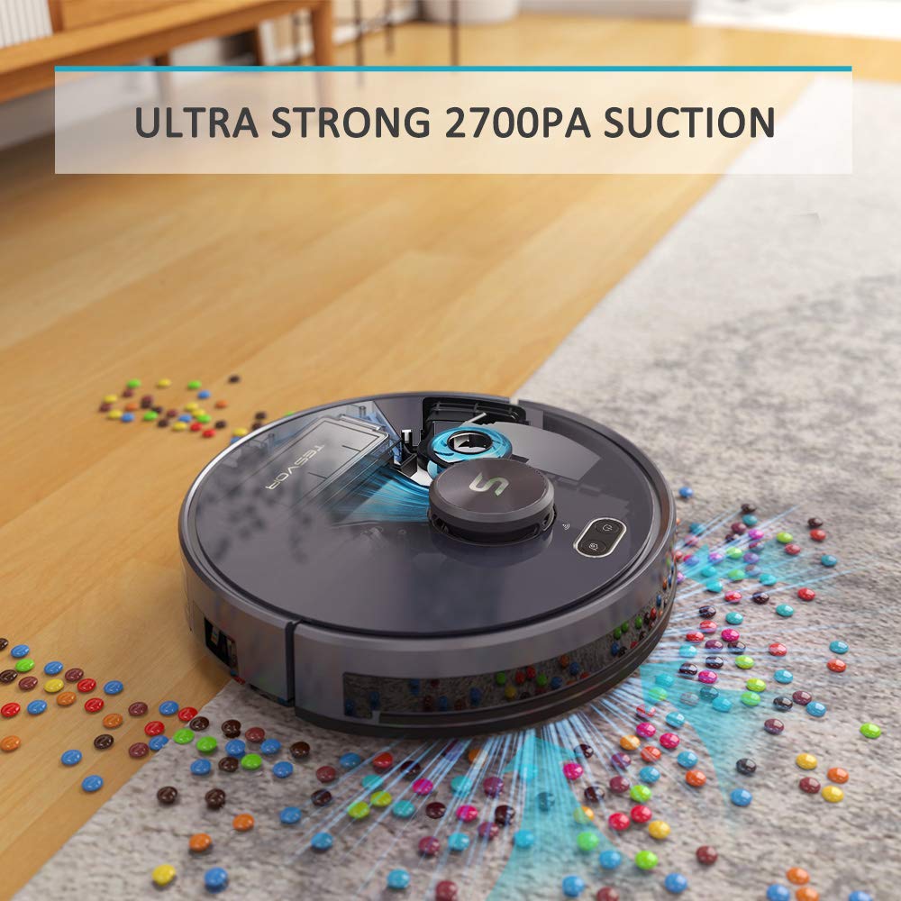 Tesvor Robot Vacuum, S6 Laser Navigation 2700Pa Auto-Charging Robot Vacuum Cleaner Compatible with Alexa/App, Ideal for Pet Hair & Dust, Carpets & Hard Floors