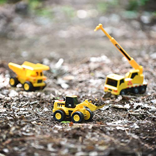Sunny Days Entertainment Mini Construction Vehicles 3 Pack β Lights and Sounds Pull Back Toy Vehicle | Includes Dump Truck Front End Loader and Crane Truck β Maxx Action